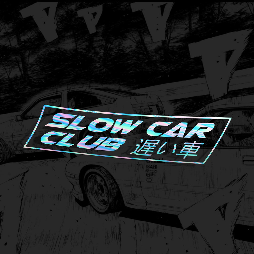 Slow Car Club Holographic Sticker - Etsy