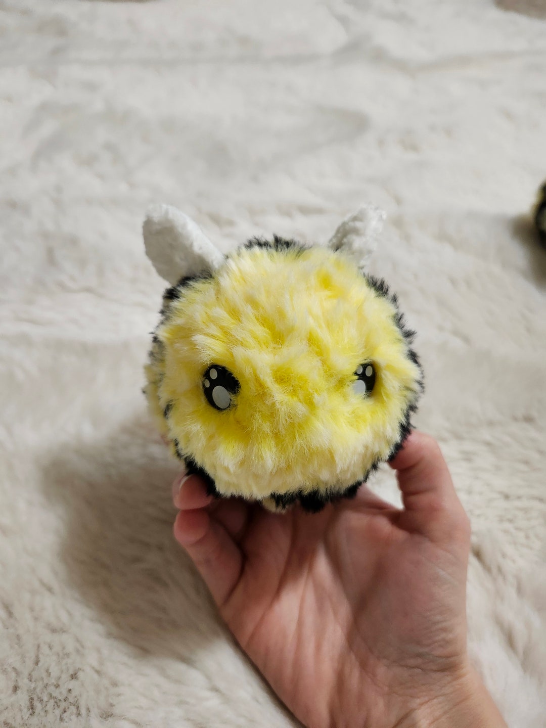 Handmade Crochet Fuzzy Furry Bee Plushie, Handmade Stuffed Bee Plush - Etsy