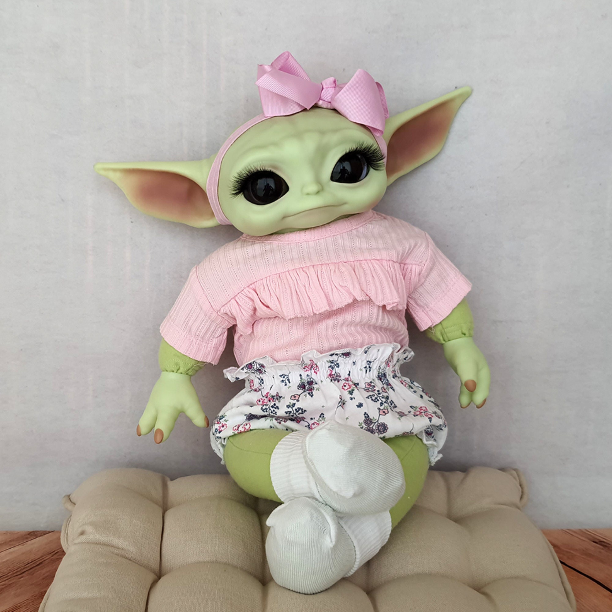 CUSTOM ORDER Reborn Baby Yoda Doll Original Green With Articulated Body ...