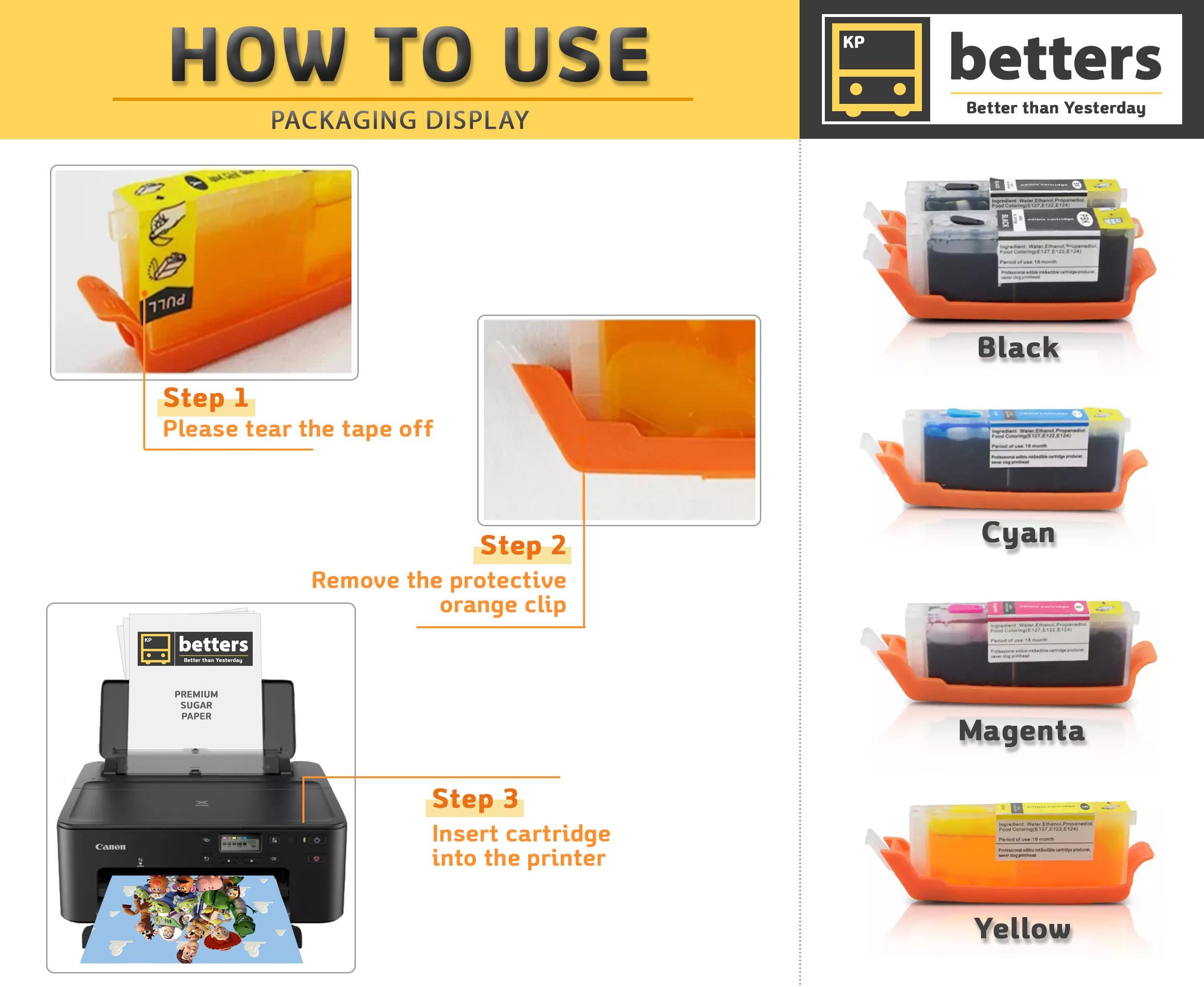 Betters® Edible Ink Cartridges for Canon PGI-280XXL CLI-281XXL – Food ...