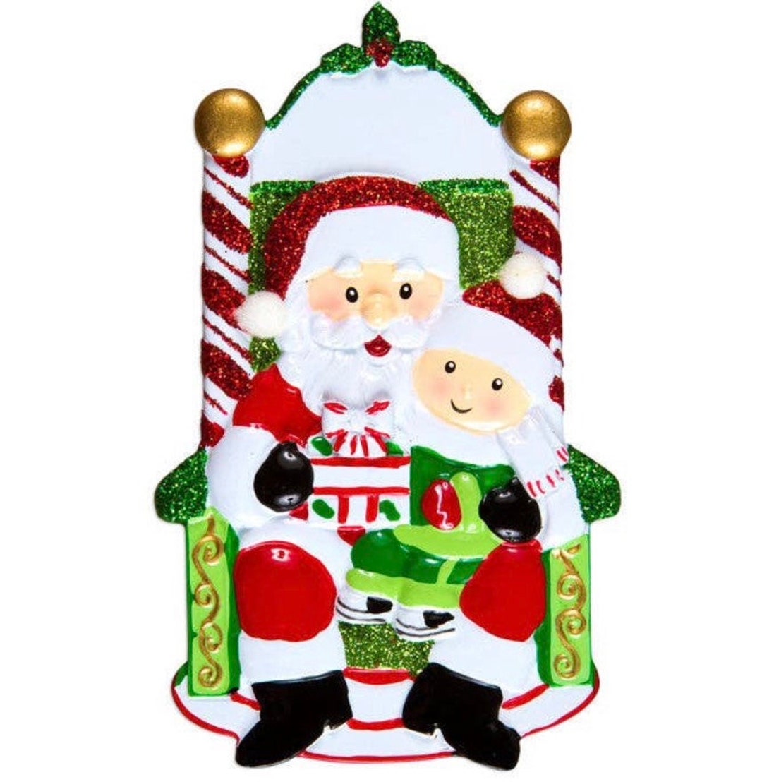 Santa With Child Personalized Ornament Santa Personalized - Etsy