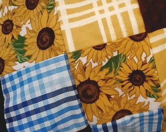 Sunny Sunflower Patchwork Quilt - Etsy
