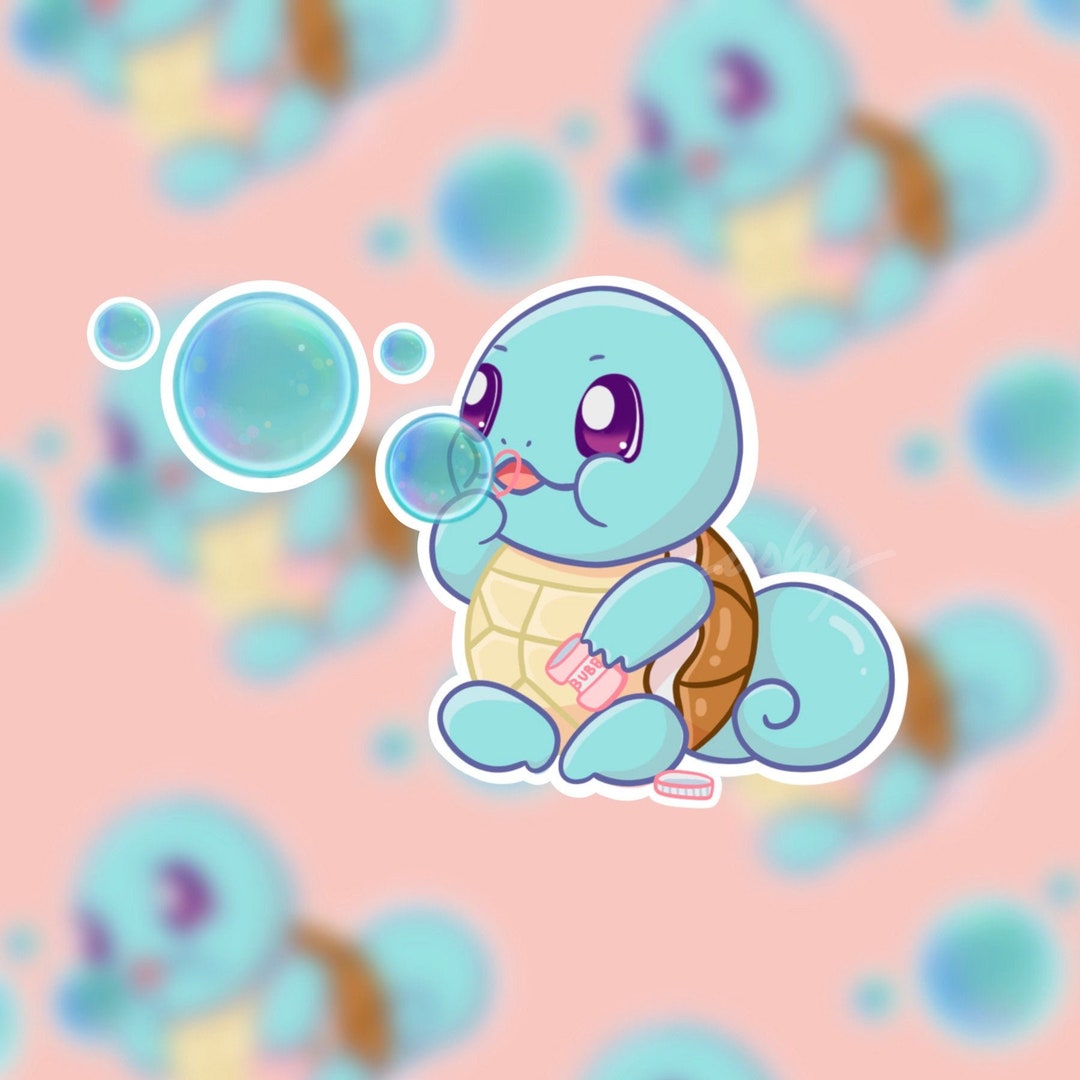 Squirtle Pokemon Vinyl Sticker | Bubble Blowing Sticker | Cute ...