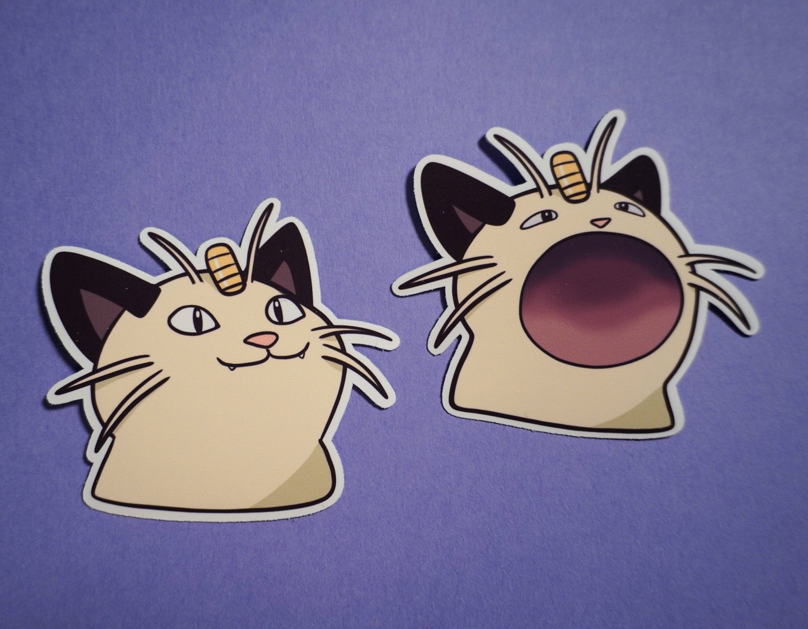 Meowth Pop Cat Vinyl Sticker Set Cute Christmas or Birthday | Etsy