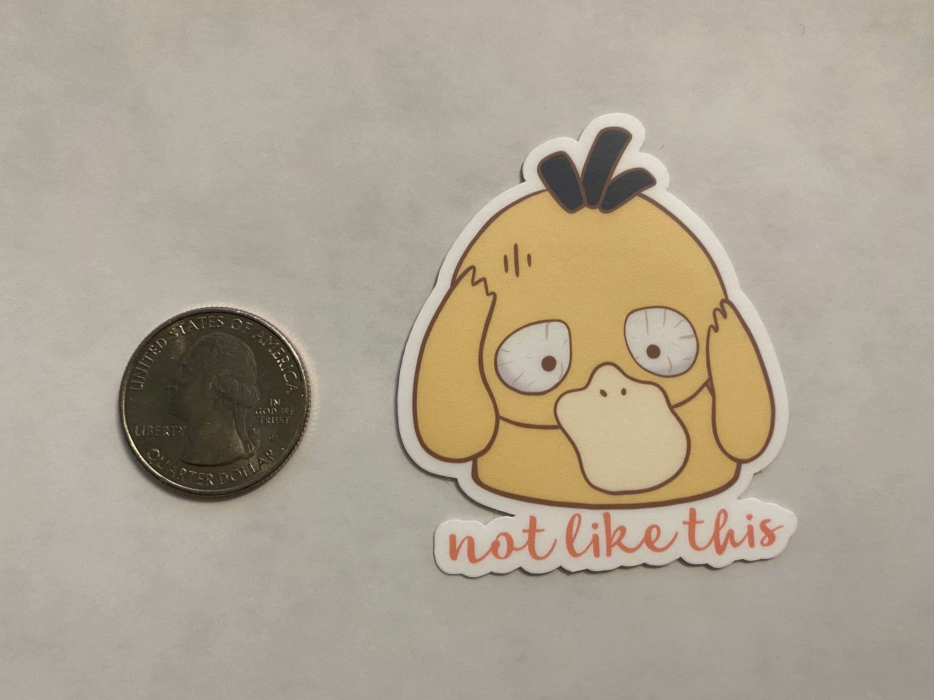 Not Like This Psyduck Vinyl Sticker Cute Christmas or - Etsy