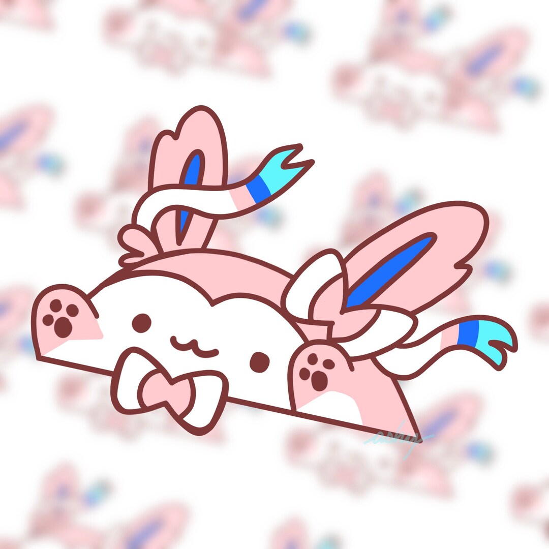 Sylveon Bongo Cat Vinyl Sticker | Waterproof, Fade Proof, Weather Proof ...