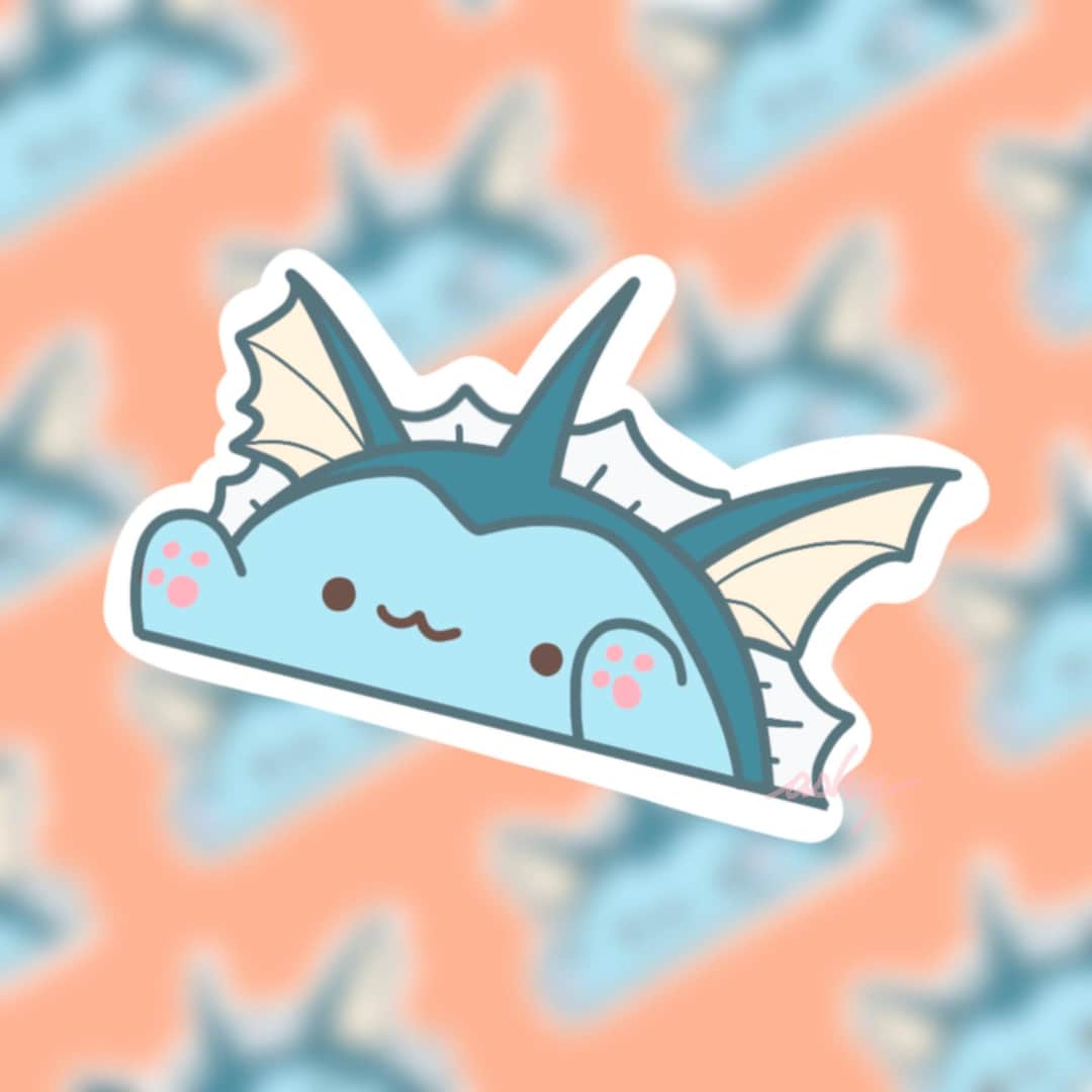 Vaporeon Bongo Cat Vinyl Sticker | Waterproof, Fade Proof, Weather ...