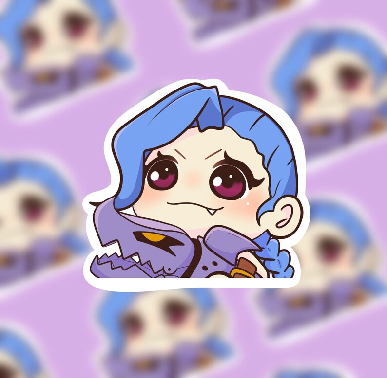 Jinx Peeker Decal Sticker Lol Arcane Cute Christmas or - Etsy