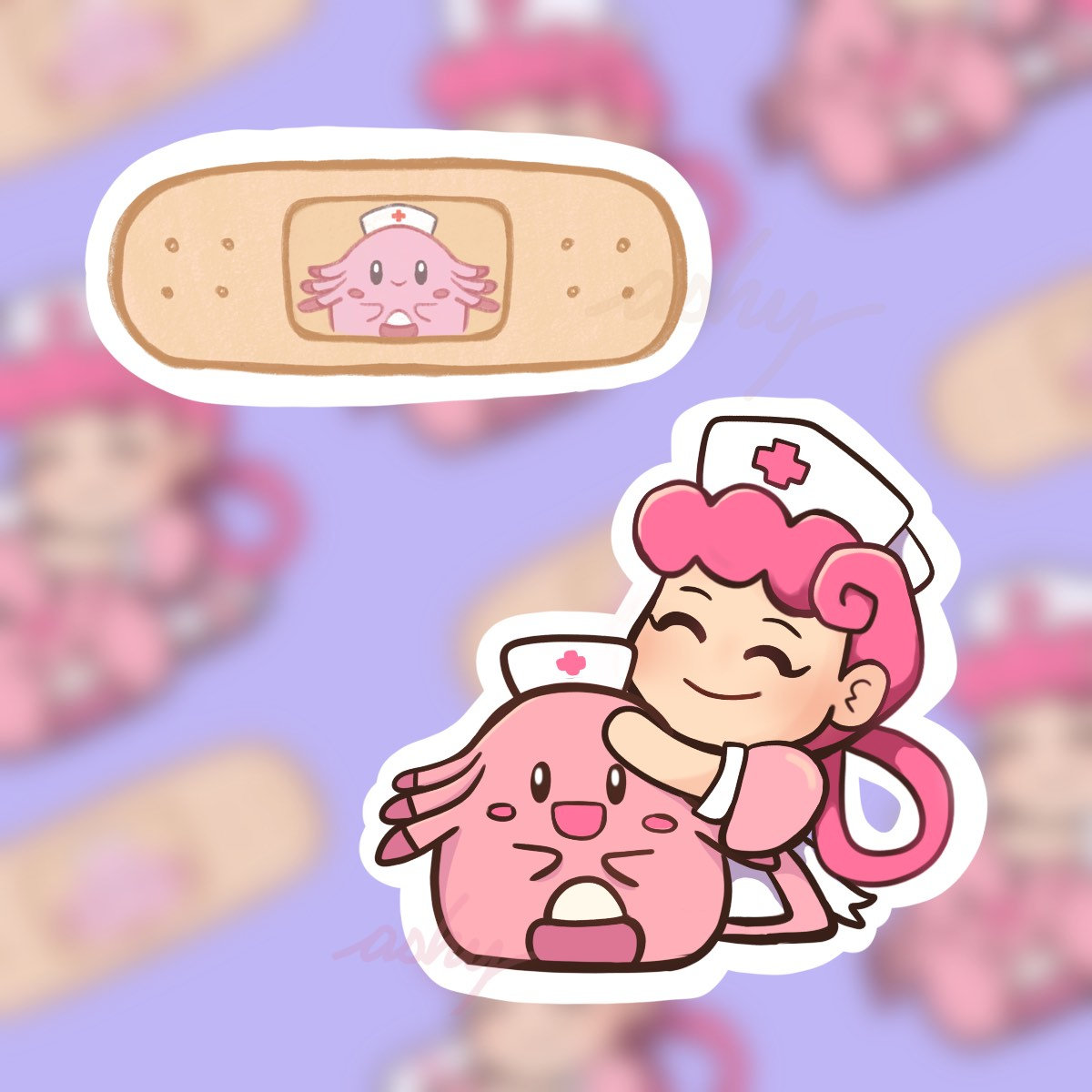 Nurse Joy & Chansey Vaccinated Vinyl Stickers Cute Christmas - Etsy