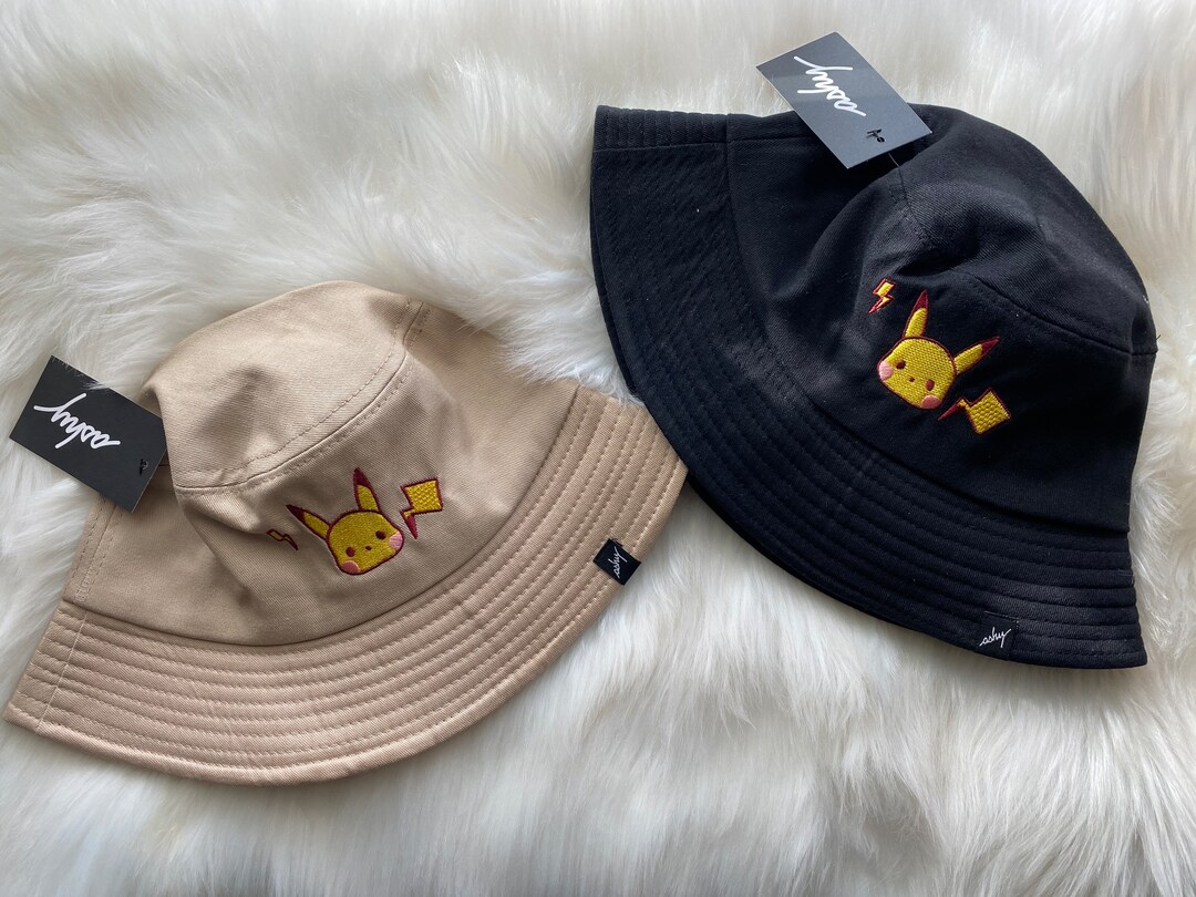 Pikachu Embroidered Bucket Hat Pokemon Electric Type Cute Christmas or ...