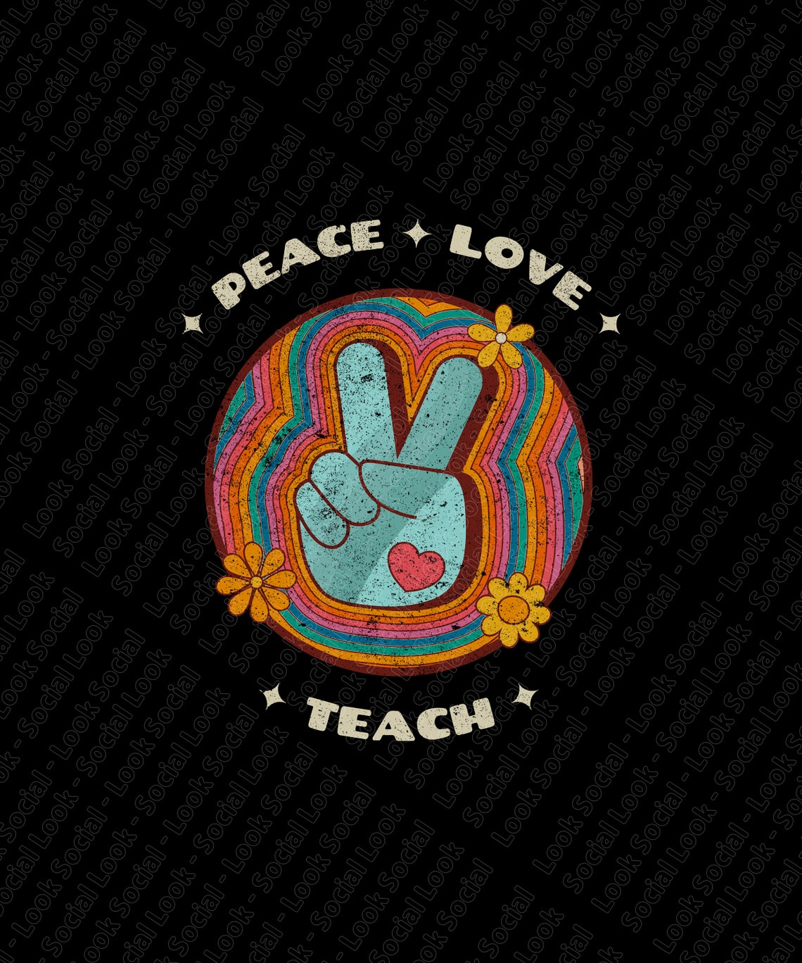 Peace Love Teach JPG SVG PNG Vector File Digital Cute Teacher Shirt ...