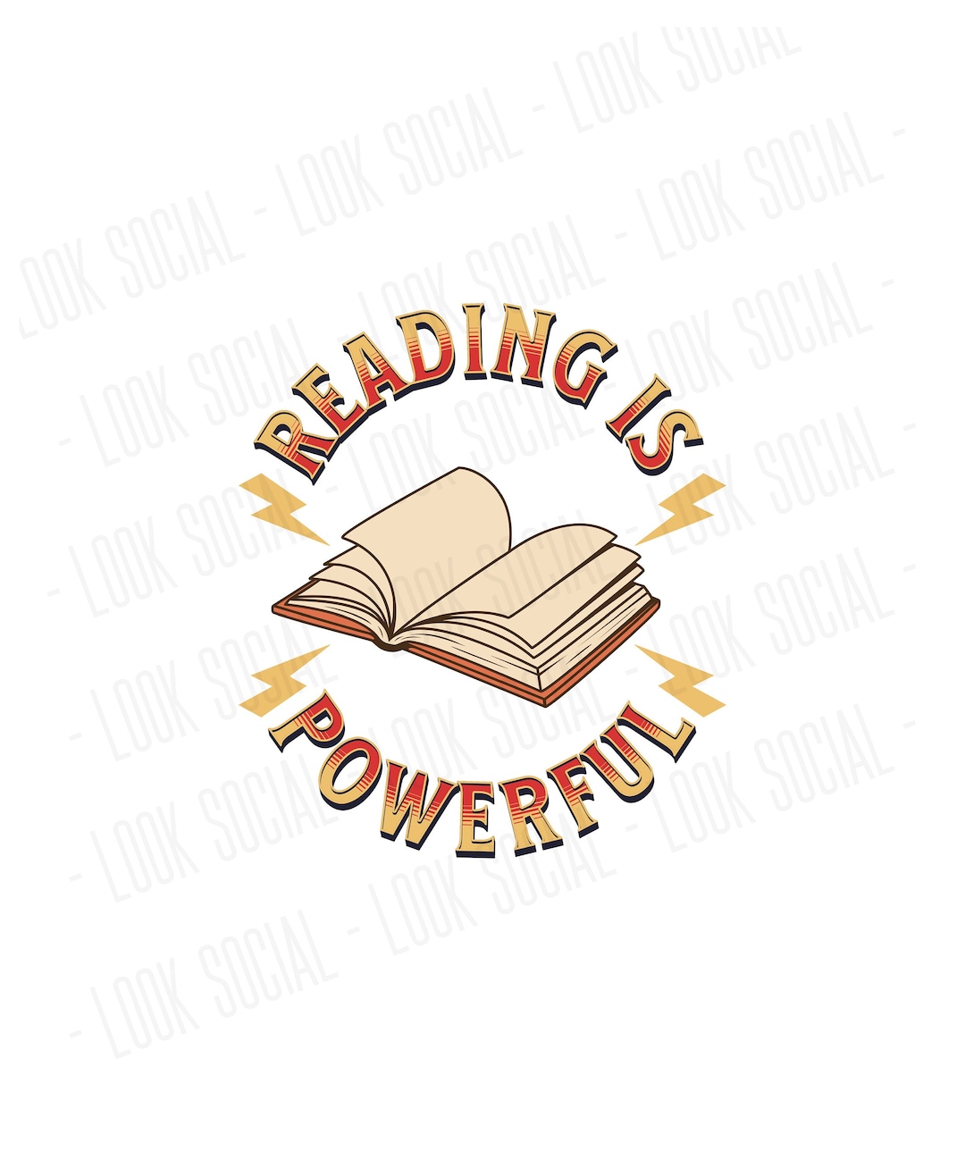 Reading is Powerful PNG SVG JPG Vector Digital File Retro Book Lover ...