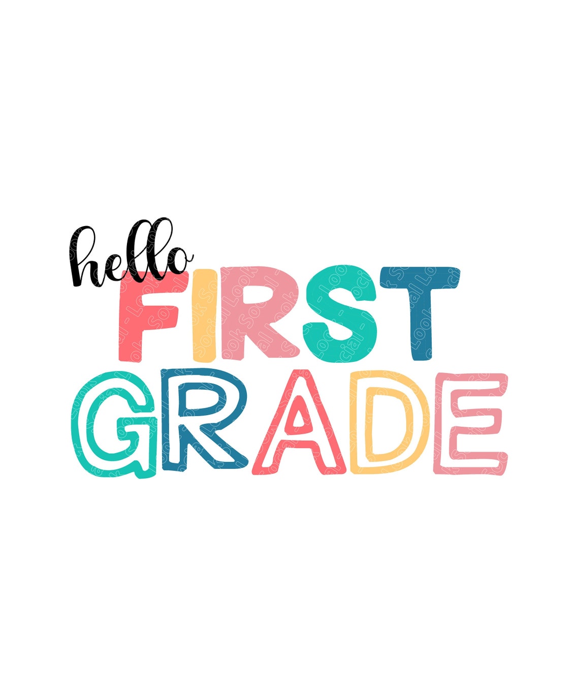 Hello First Grade SVG PNG JPG Digital File Vector 1st Grade - Etsy