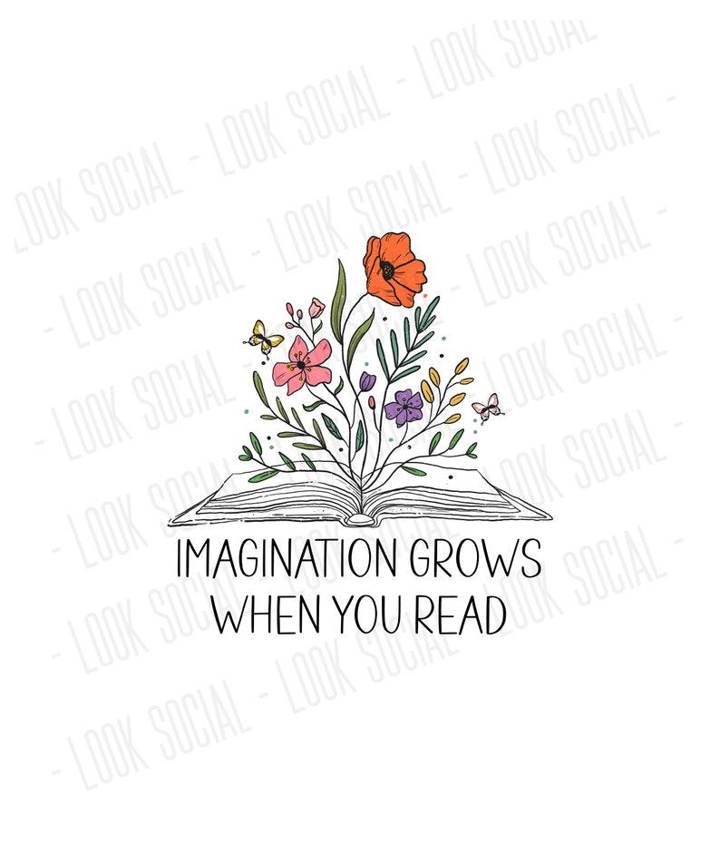 Imagination Grows PNG SVG JPG Digital Vector File Reading - Etsy