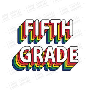 Fifth Grade SVG PNG JPG Digital File Vector File 5th Grader | Etsy