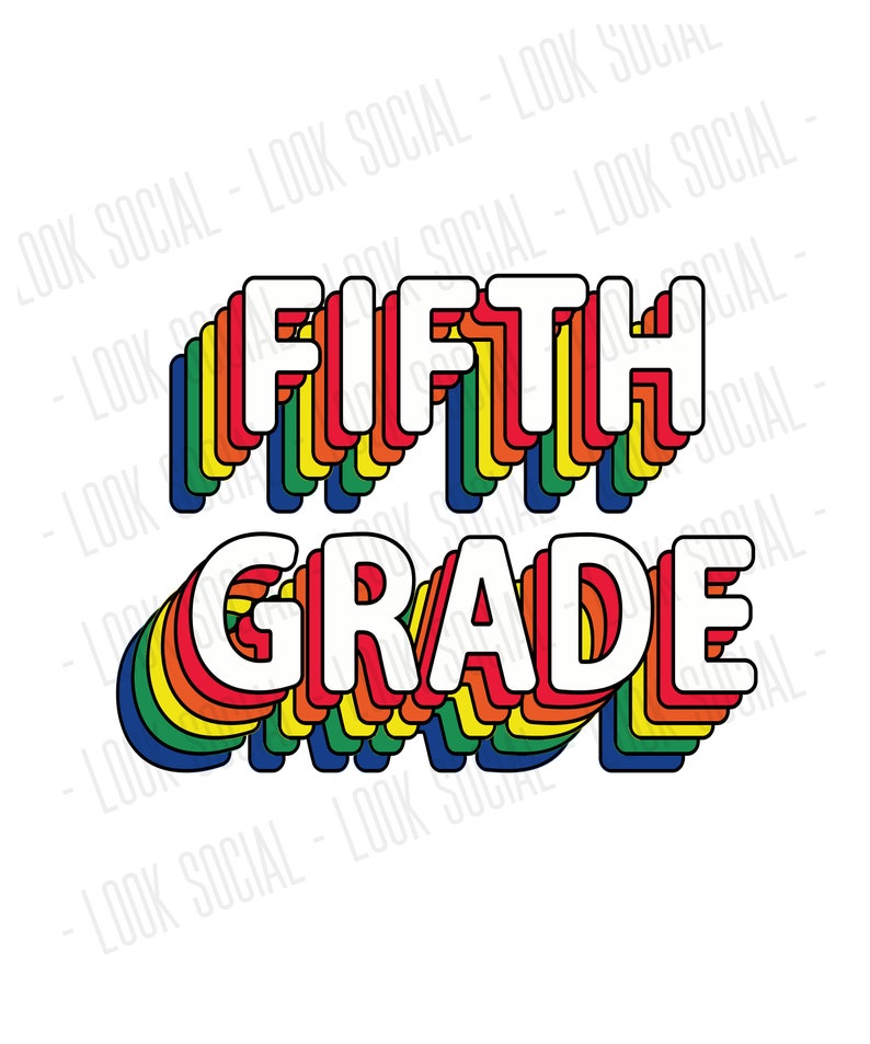 Fifth Grade SVG PNG JPG Digital File Vector File 5th Grader | Etsy