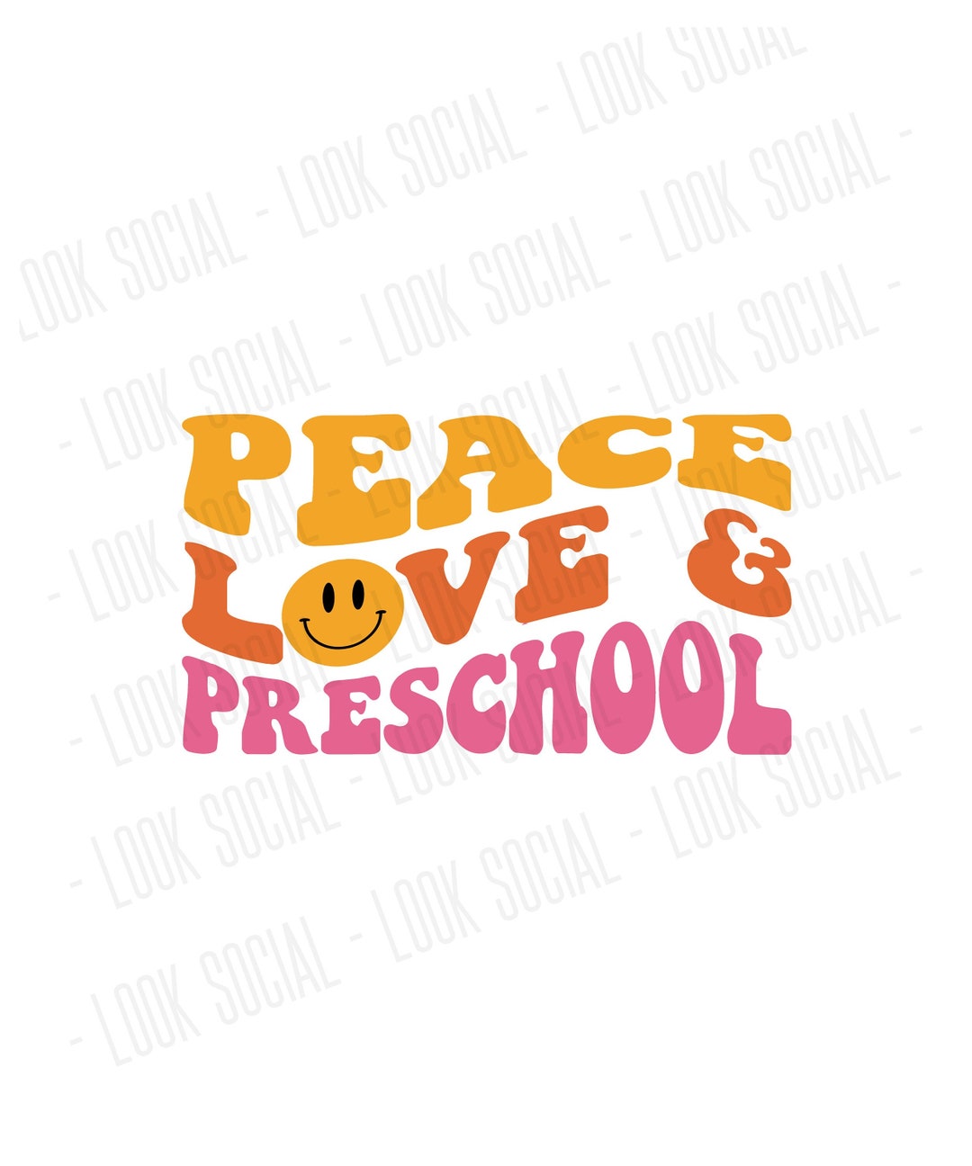 Peace Love and Preschool SVG PNG JPG Vector Digital File Prek Kinder ...
