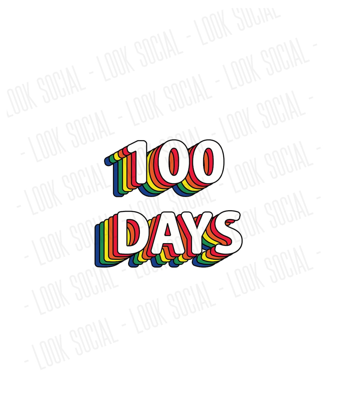 100 Days JPG SVG PNG Digital File Vector File 100th Day of School Half ...