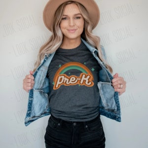 Pre-k PNG JPG SVG Digital Vector File Teacher Shirt Rainbow First Day ...