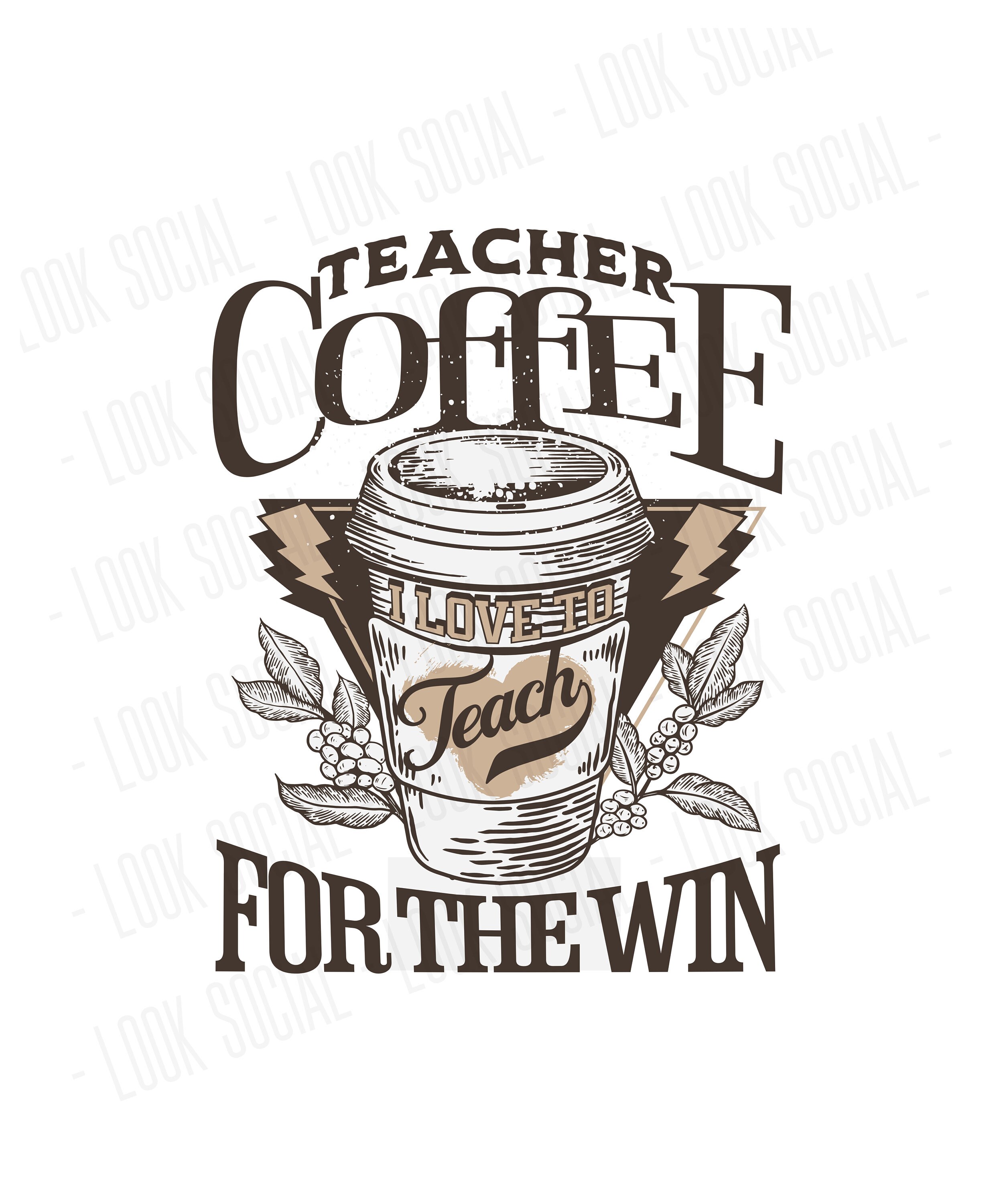 Teacher Coffee PNG JPG SVG Vector Digital File Shirts Love - Etsy