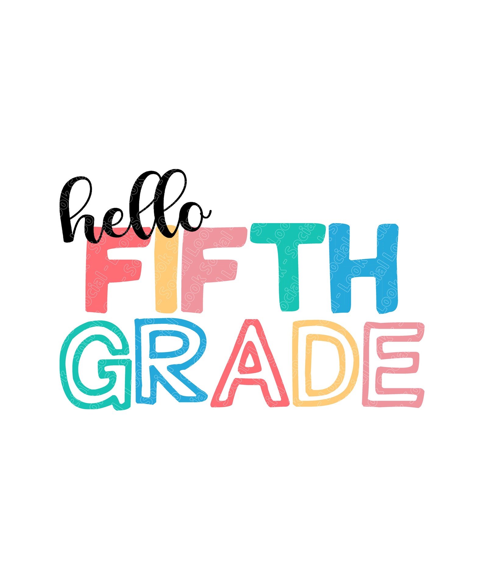 Fifth Grade SVG PNG JPG Digital File Vector 5th Grade Teacher Shirt ...