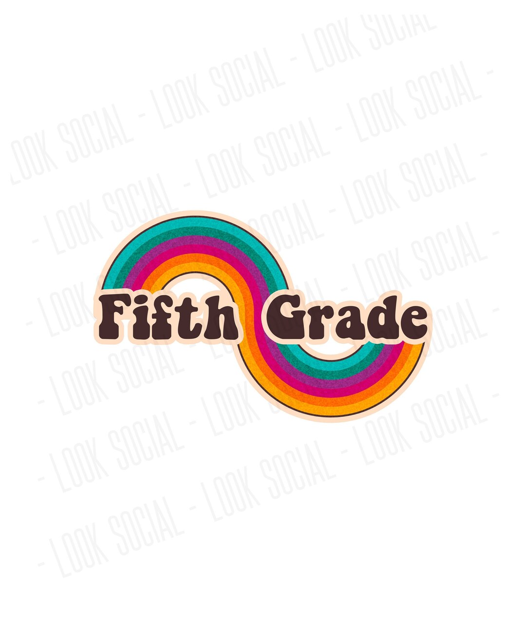 Fifth Grade PNG JPG SVG Digital Vector File Rainbow Retro Vintage 5th ...