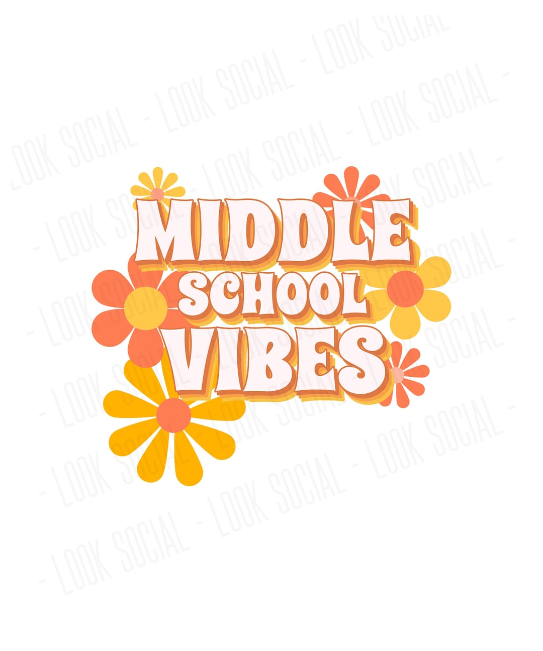 Middle School Vibes SVG PNG JPG Digital Vector File Teacher Shirt Back ...
