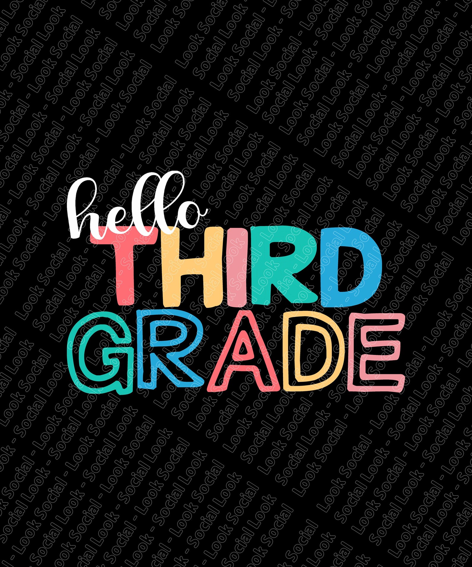 Hello Third Grade SVG JPG PNG Digital File Vector File 3rd - Etsy
