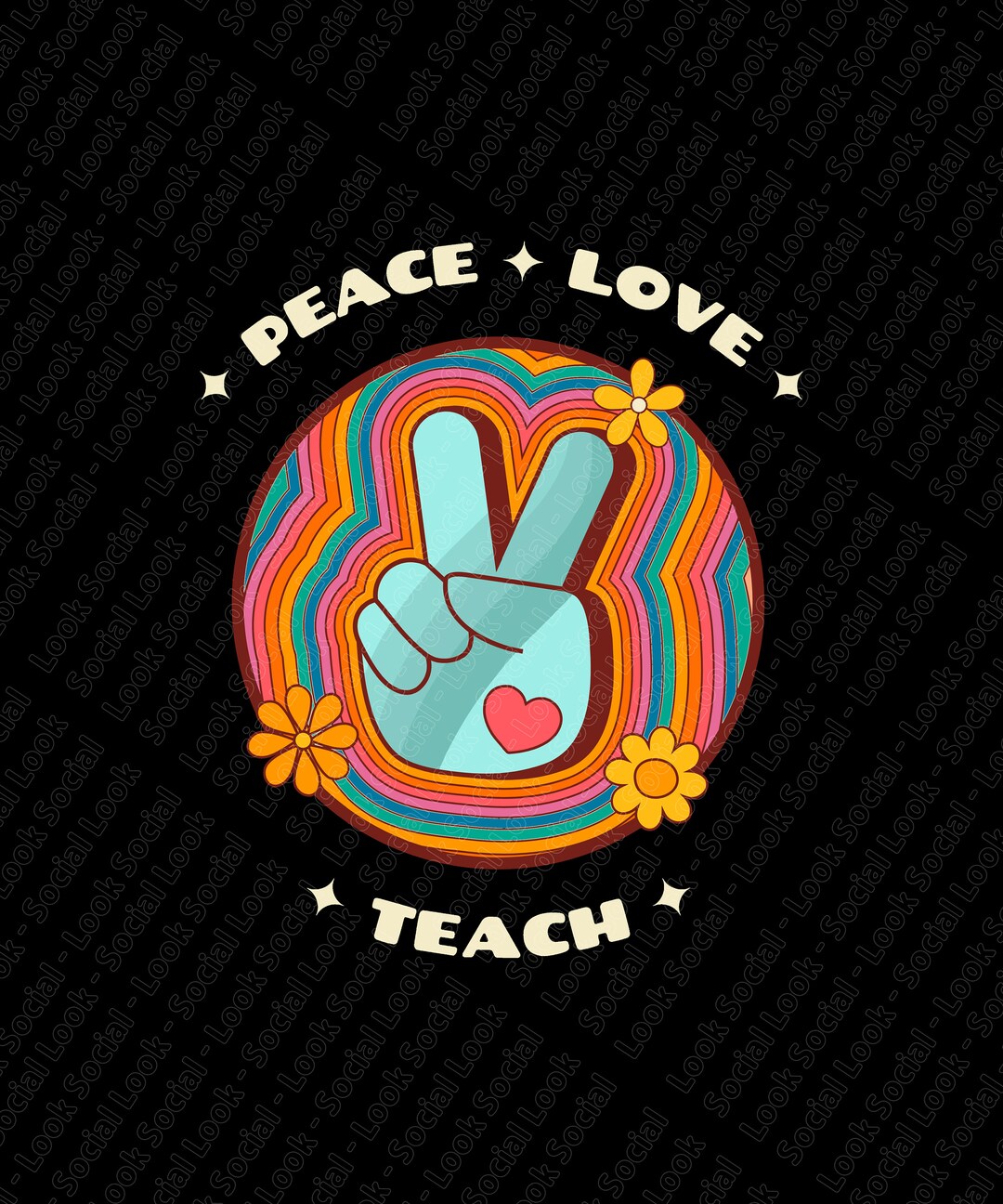 Peace Love Teach PNG JPG SVG Vector File Digital File Cute Teacher ...