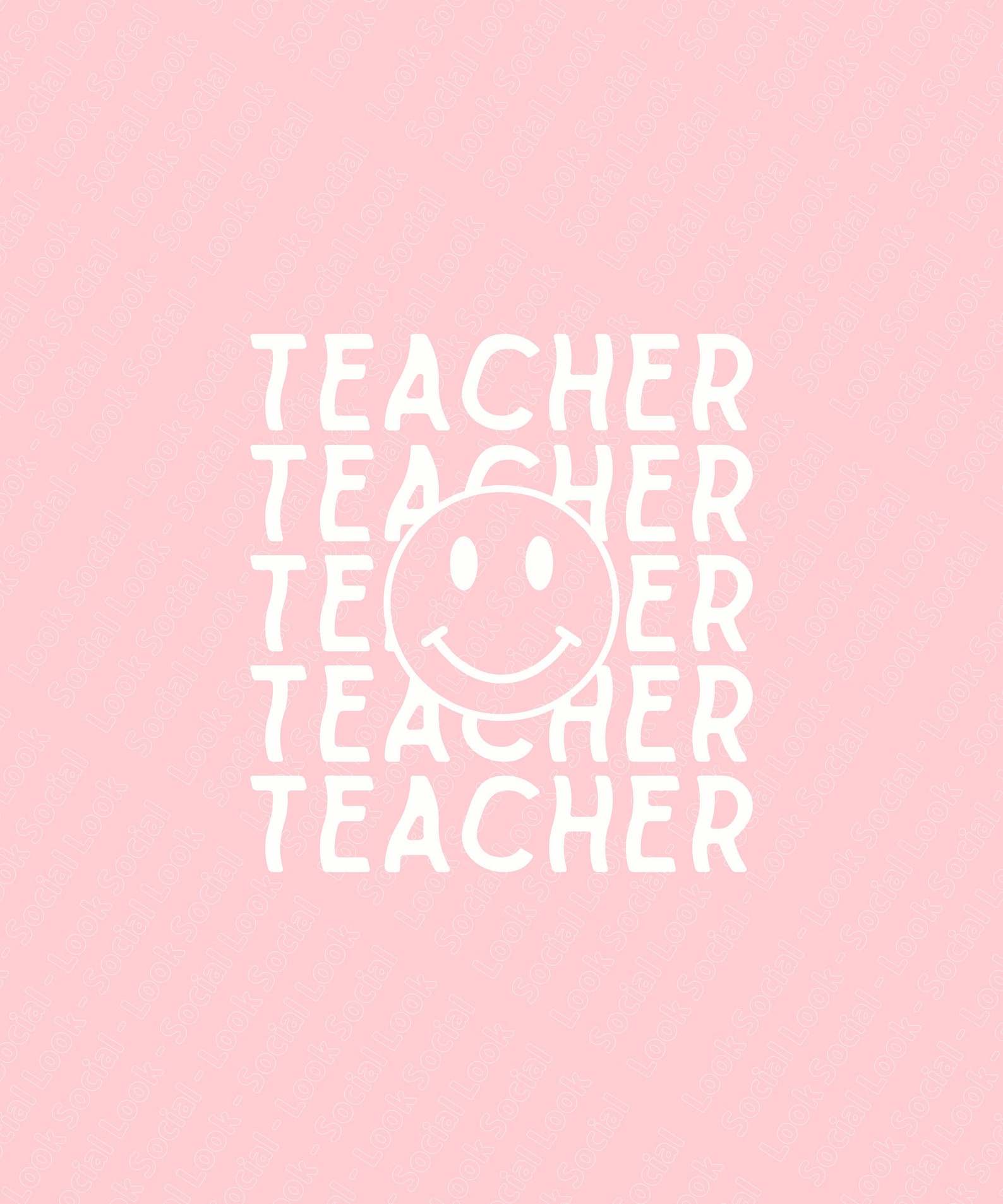 Smiley Face Teacher JPG SVG PNG Vector File Digital Trendy - Etsy