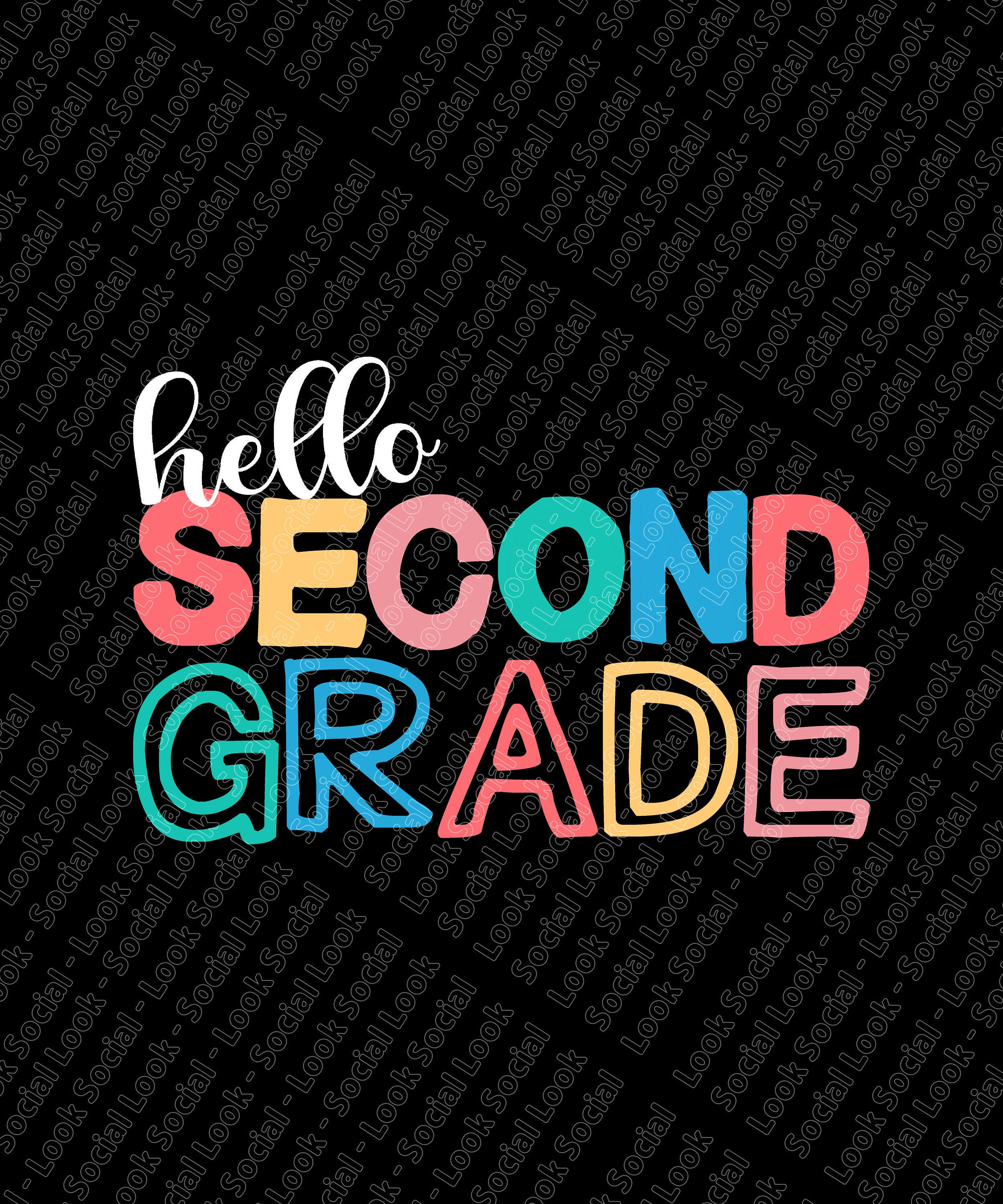 Hello Second Grade PNG SVG JPG Digital File Vector File 2nd - Etsy