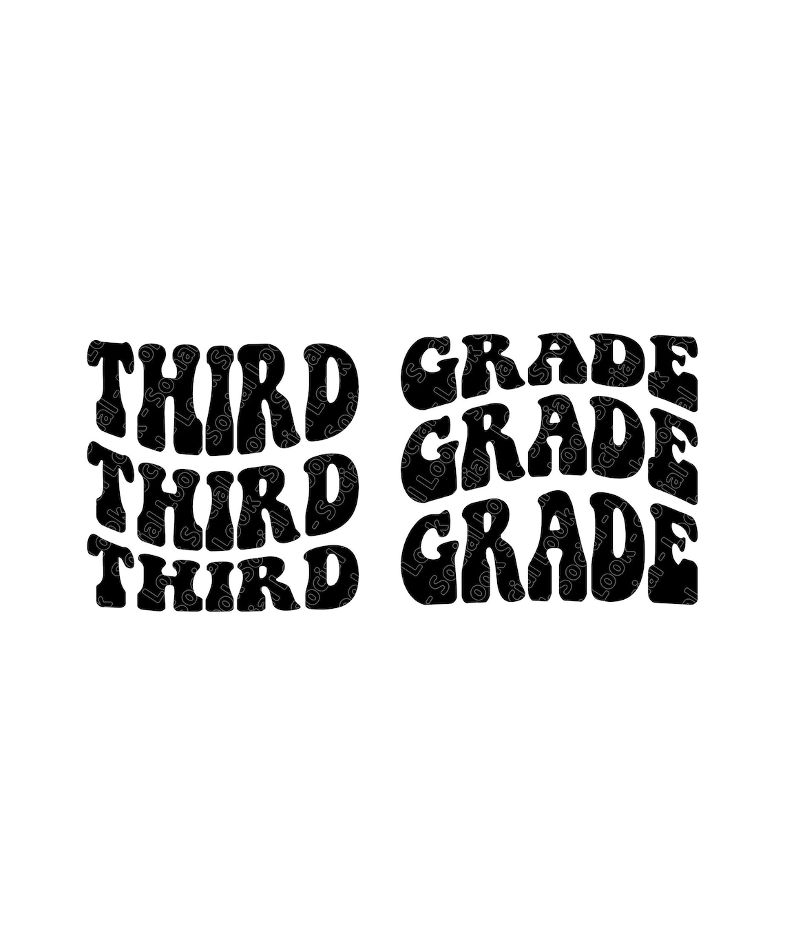 Third Grade PNG SVG JPG Vector File Digital Retro Vintage 3rd - Etsy