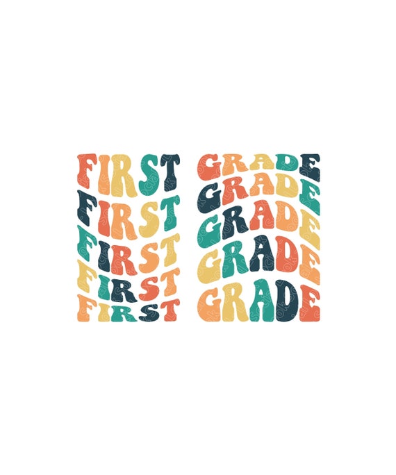 First Grade SVG PNG JPG Digital File Vector File Rainbow Cute | Etsy