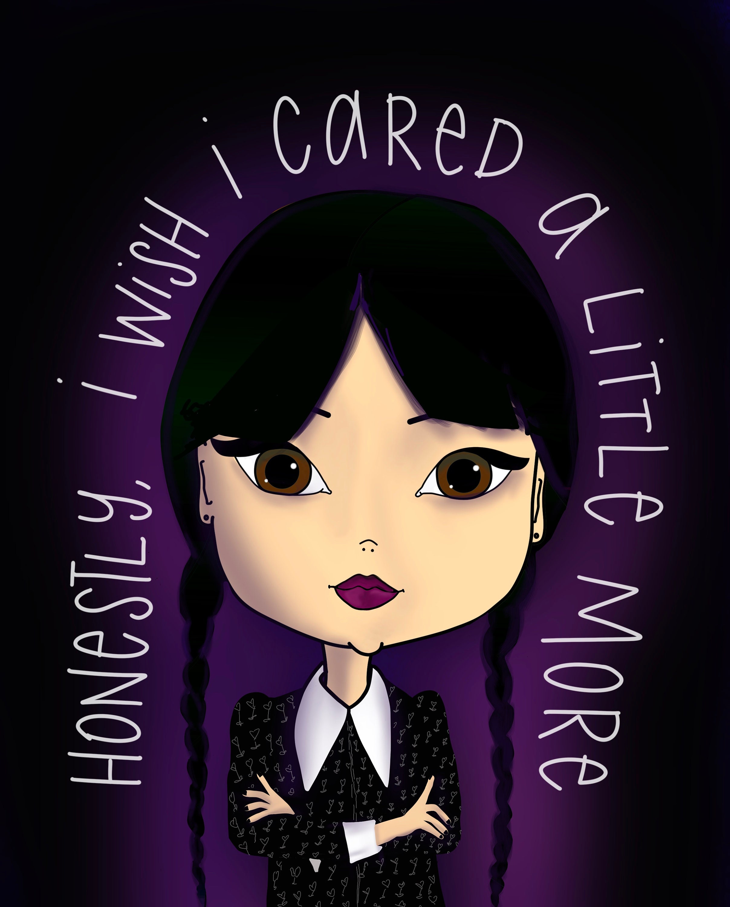 Dibujos de Wednesday Adams para colorear de ProCreate - Etsy España