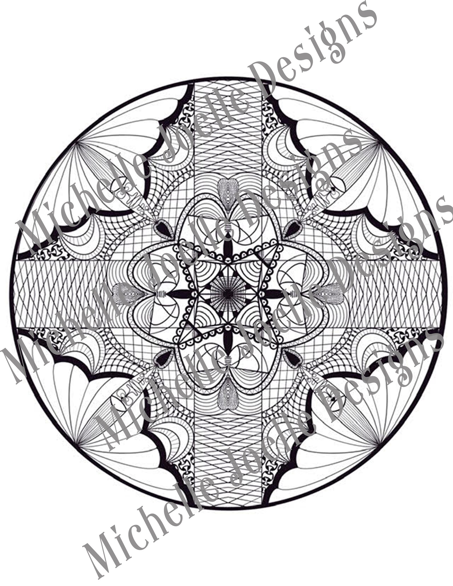 Printable Adult Coloring Page, Mandela Madness Page 1, by MJD - Etsy