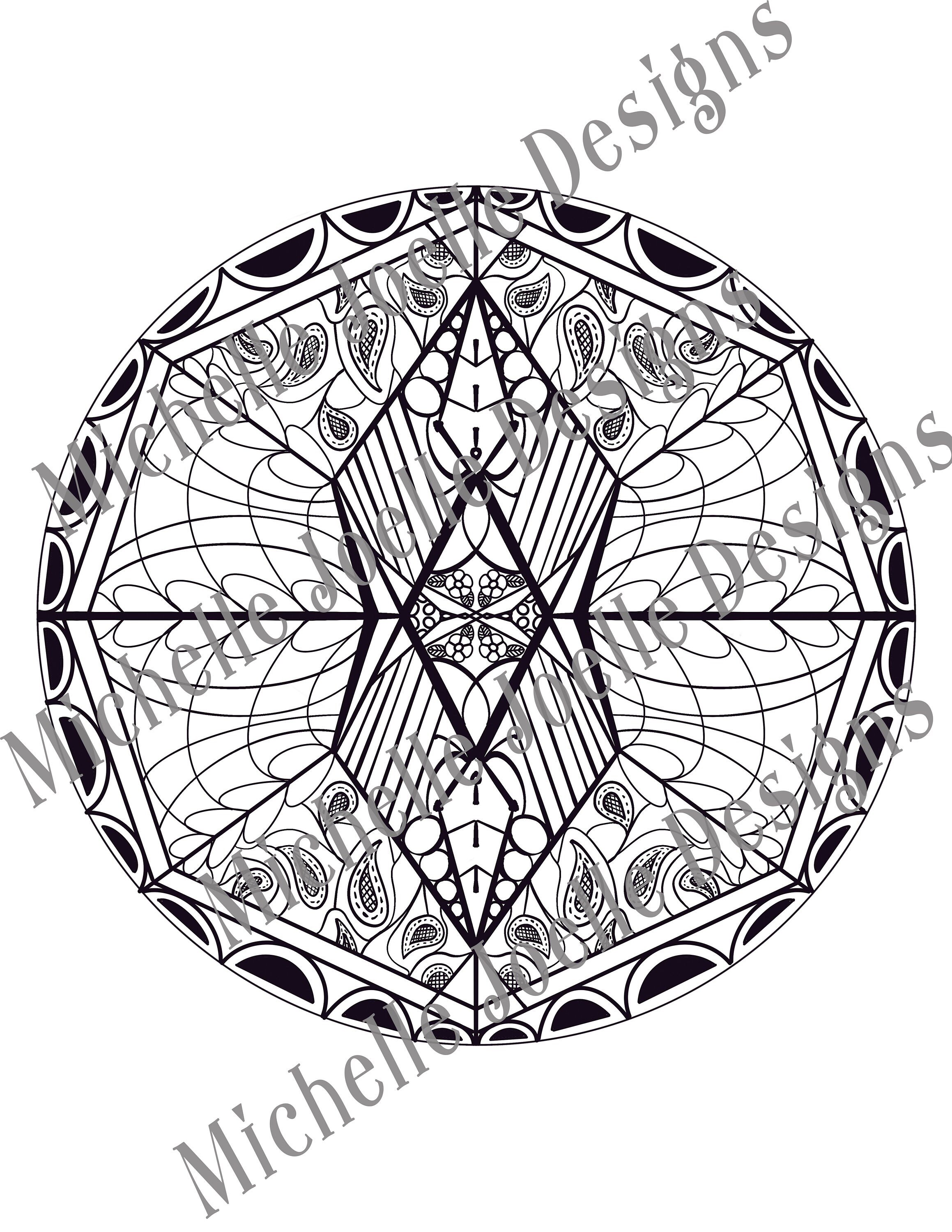 Printable Adult Coloring Pages Book, Mandela Madness by MJD - Etsy Canada