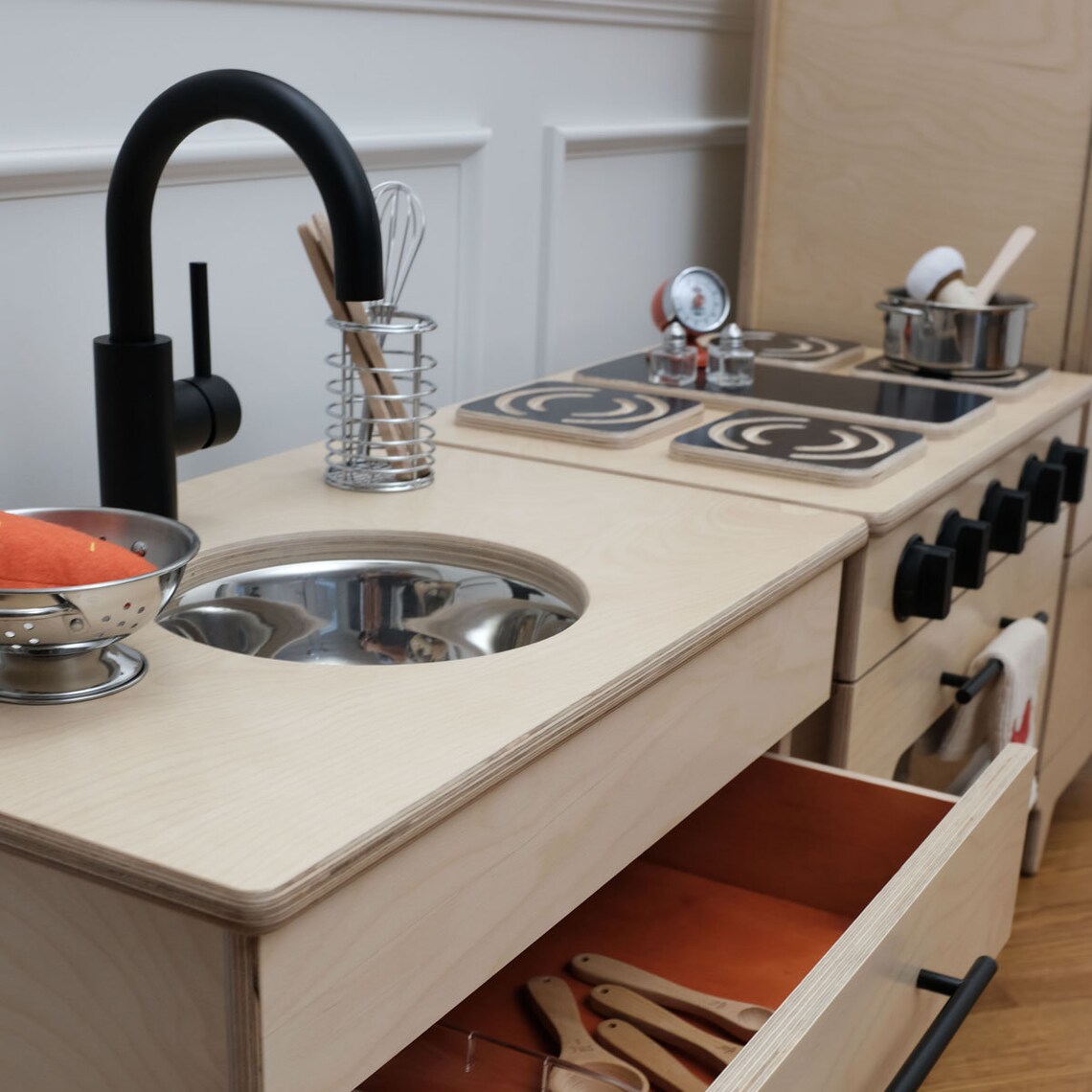 Handcrafted Kids Play Kitchen Set - Natural - Etsy