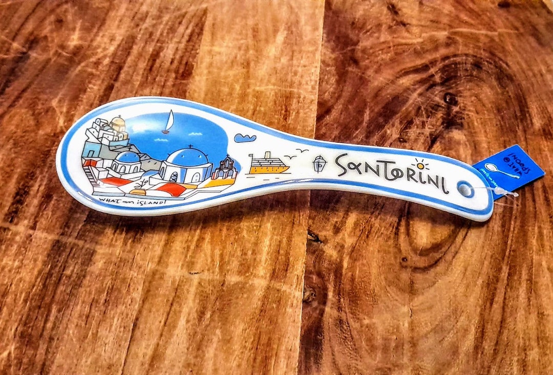 Spoon Rest, Santorini, Greek Islands, Ceramic Spoon Rest - Etsy