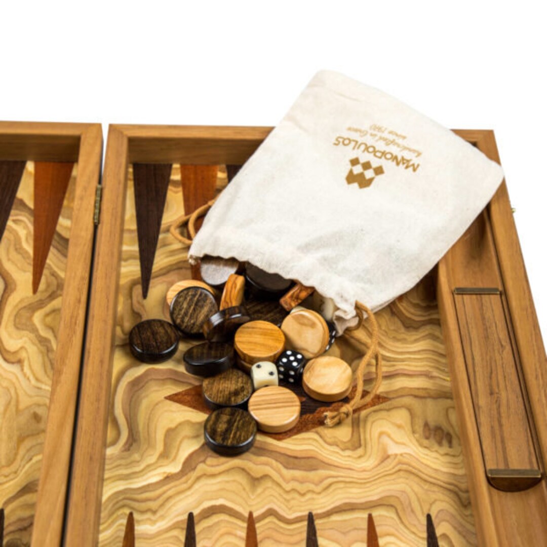 Backgammon, Olive Wood Backgammon, Deluxe Collection With Side Racks, Medium Size - Etsy