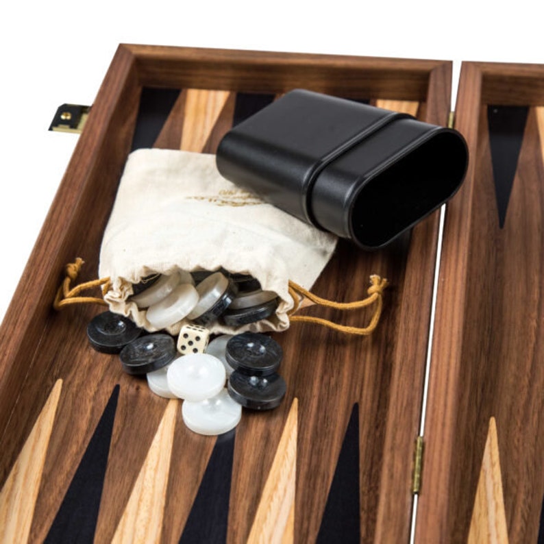 Backgammon Backgammon Set With Chessboard American Walnut - Etsy