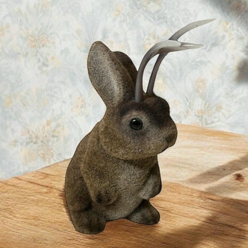 Rabbit With Antlers - Etsy