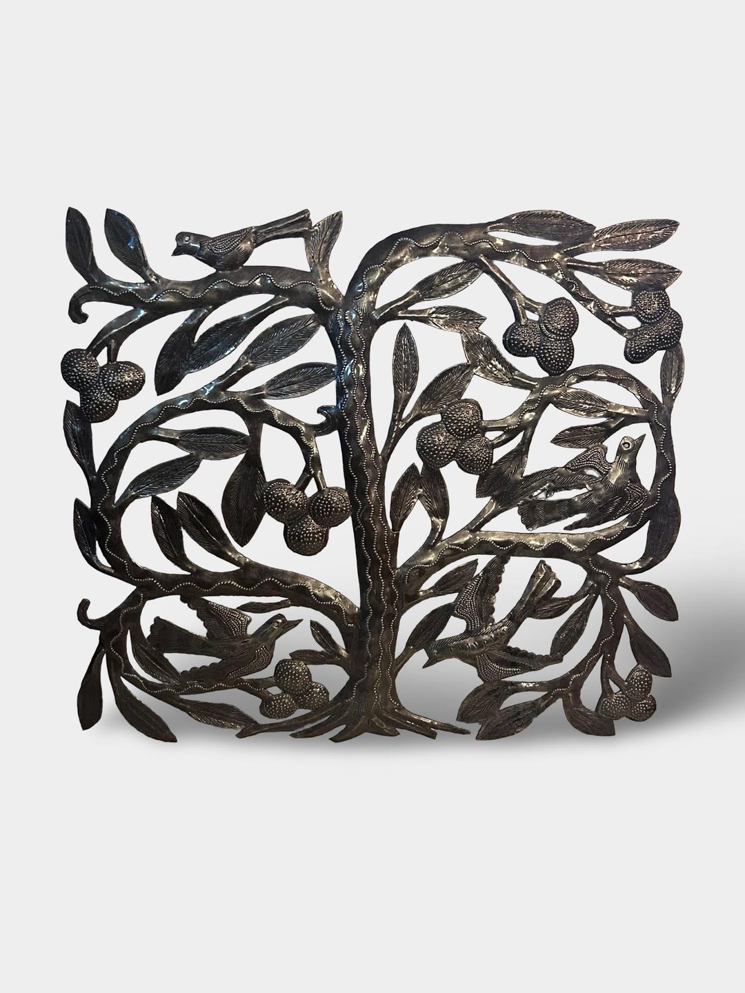 Metal Tree Wall Art With Birds and Fruit - Etsy