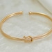 Double Ball Bracelet, Ball End Bangle, 18k Gold Filled Open Cuff Bangle ...