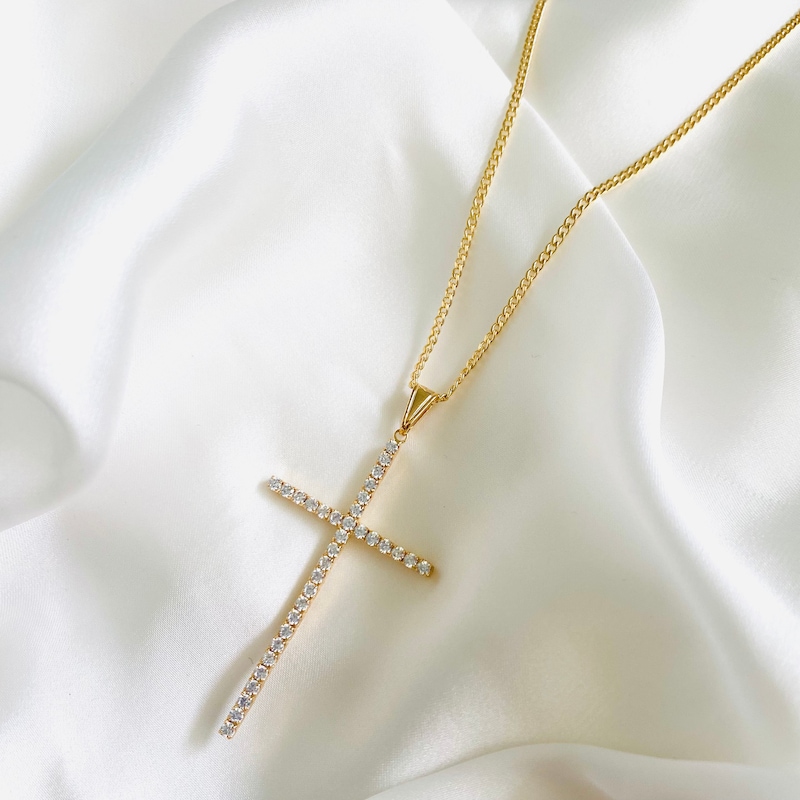 Long Cross Necklace - Etsy