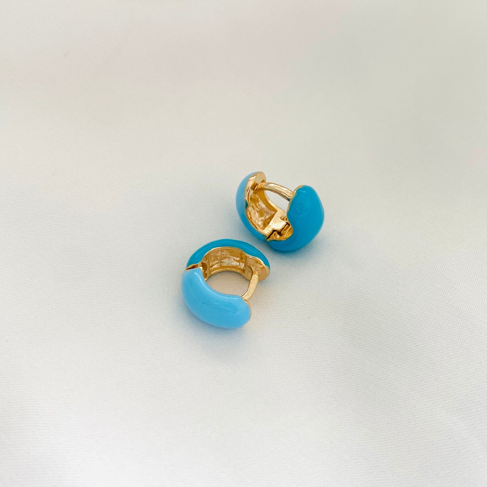Colorful Enamel Huggies Neon Enamel Huggie Hoops Multicolor - Etsy
