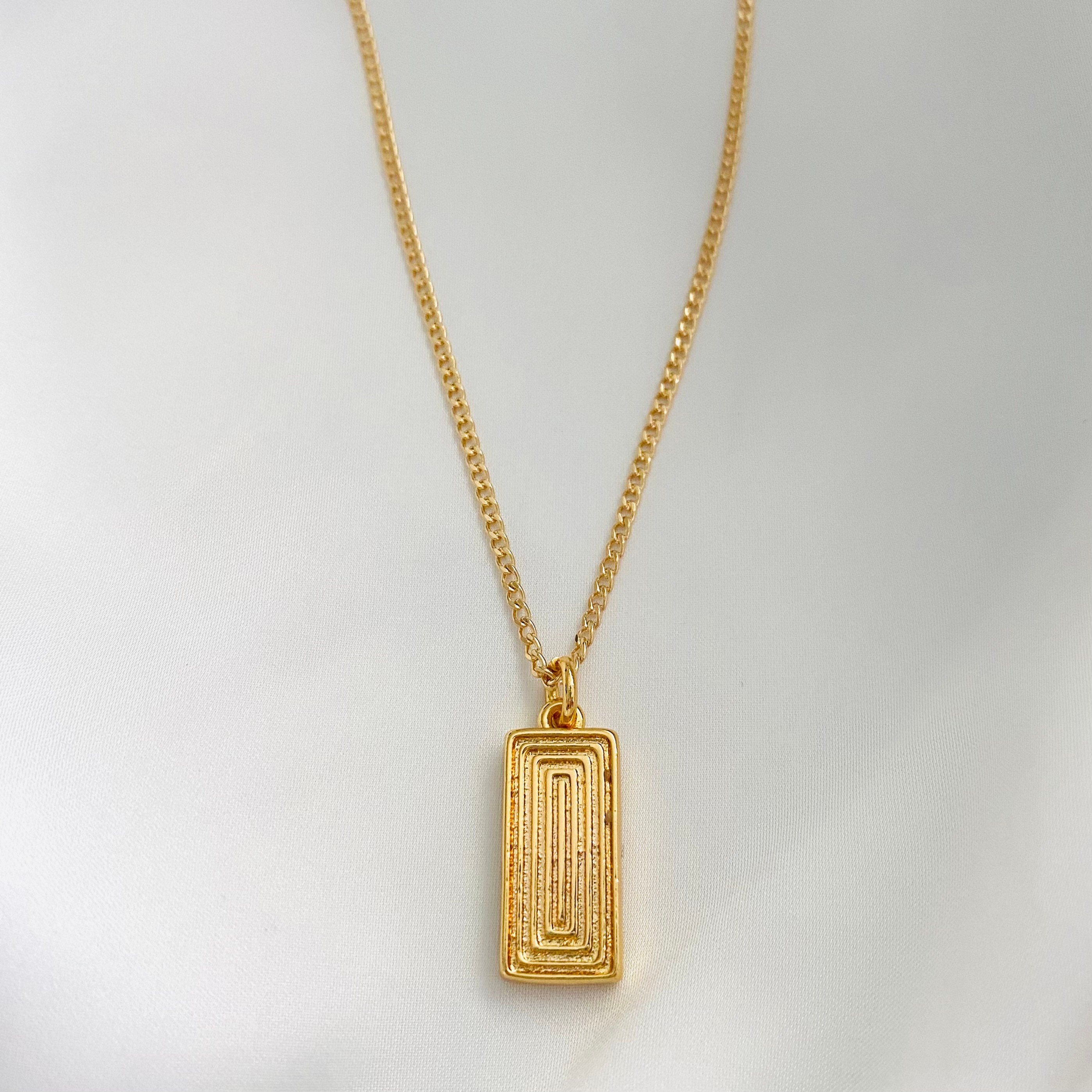 Domino Charm Necklace Domino Tile Necklace 18k Gold Filled | Etsy