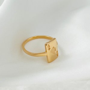 Gold Ace Ring, Ace Card Ring, Ace of Spades Ring, Gold Filled Ring ...