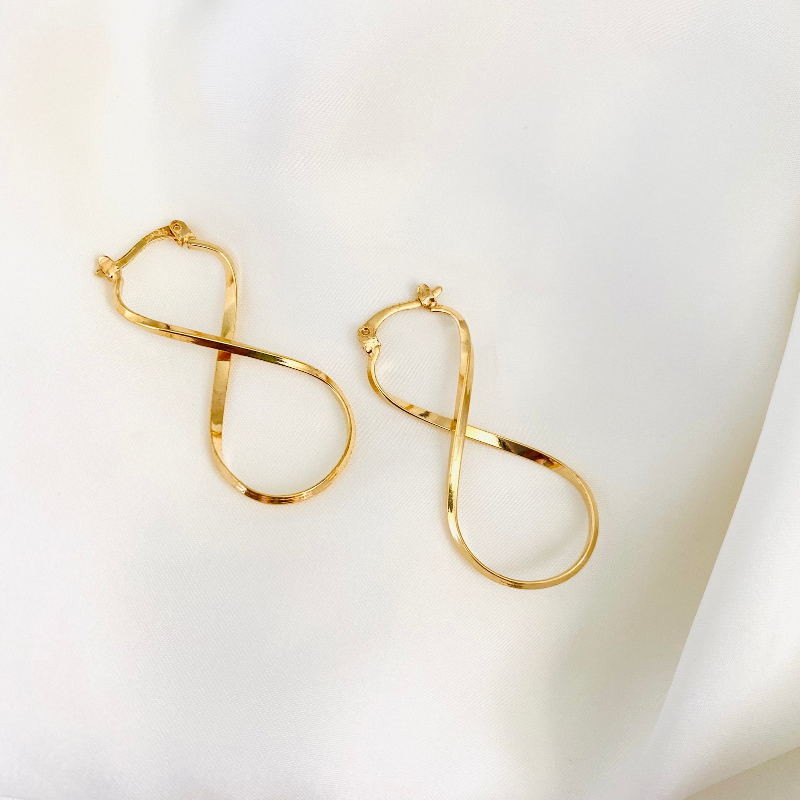 18k Gold Filled Infinity Hoop Earrings, Infinity Knot Hoops, Love ...