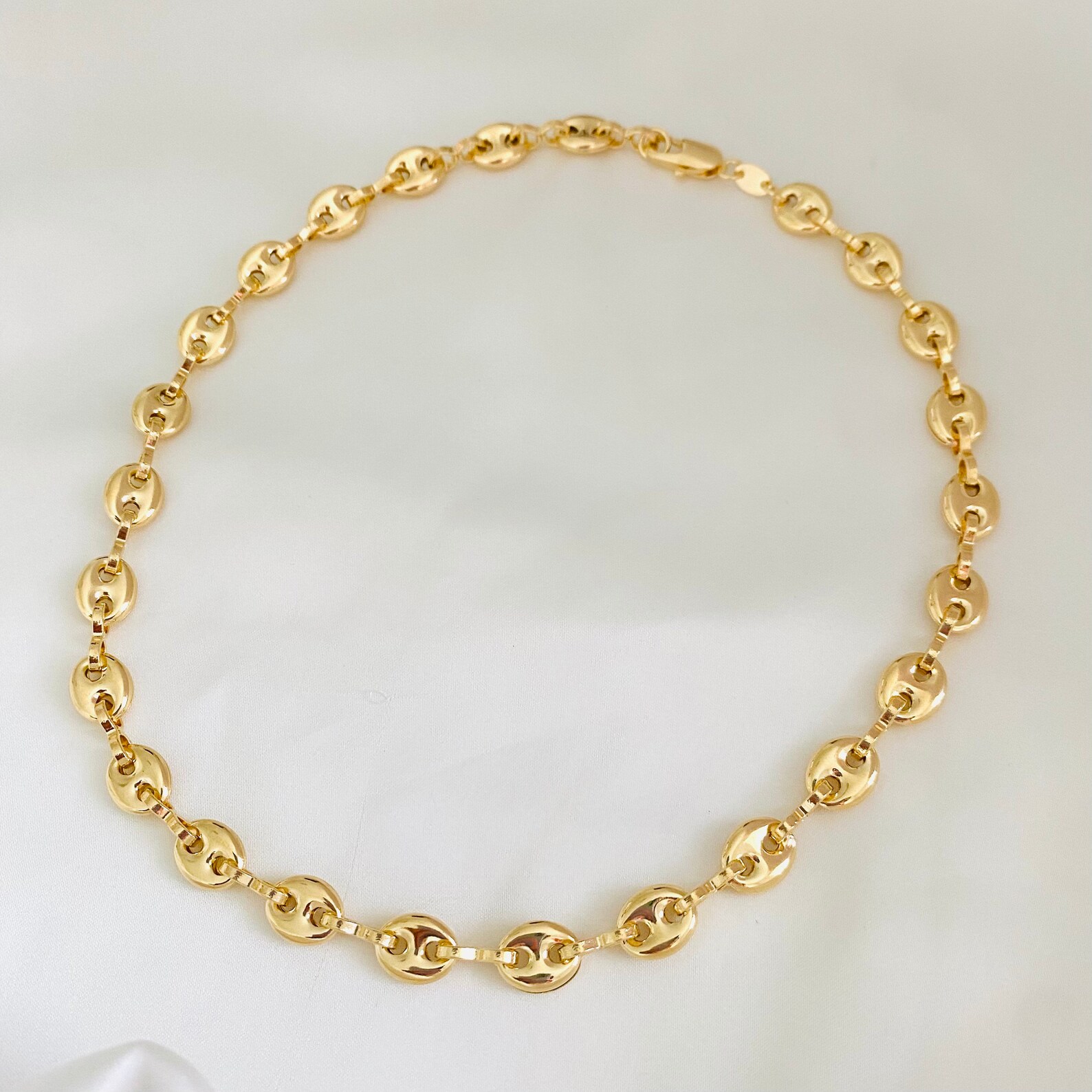Puffed Mariner Chain, Men's Gold Filled Necklace, Puffed Mariner Anchor ...
