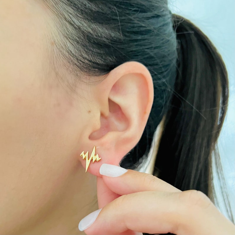 Nurse in the Making Gift, Heartbeat Earrings, Heart Rate Earrings, Gold ...